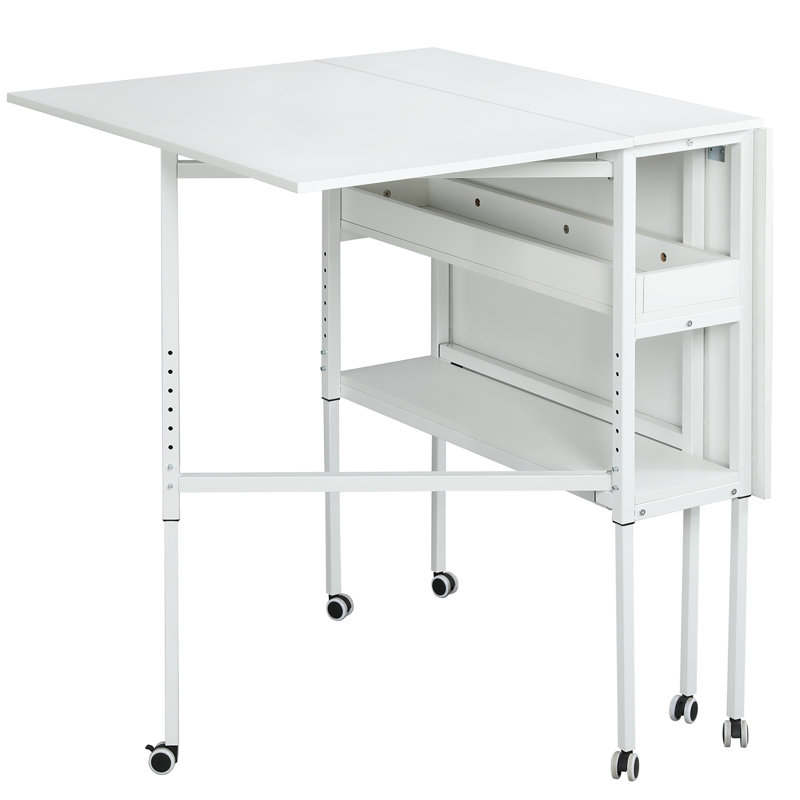 58 x 36 Height Adjustable Foldable Craft Table with Wheels